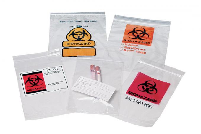 Zip Lock Plastic Biohazard Specimen Bags / Vaccine Transport Bags ...