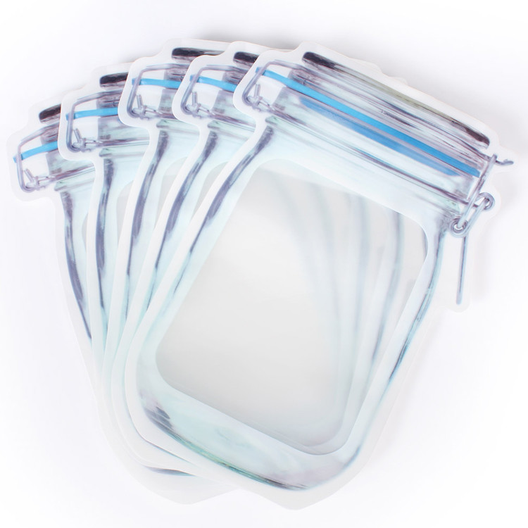 OEM Stand Up Ziplock Bags , Custom Jar Shape Standing Pouch With Zipper